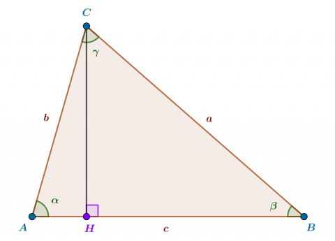 La loi des sinus, l'aire du triangle et la formule de Héron